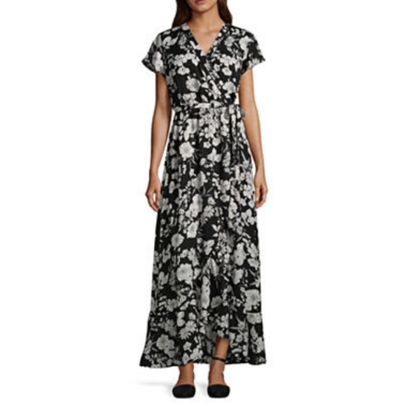Luxology | Dresses | Luxology Faux Wrap Floral Maxi Dress | Poshmark